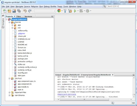 angular 2 netbeans 8 2 and typescript hello world example