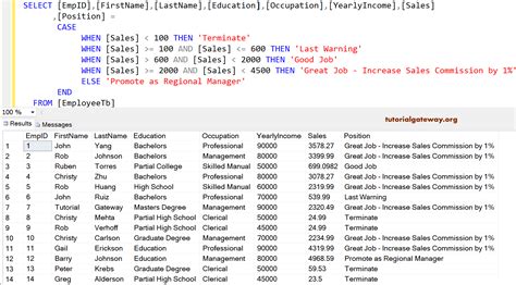sql case statement
