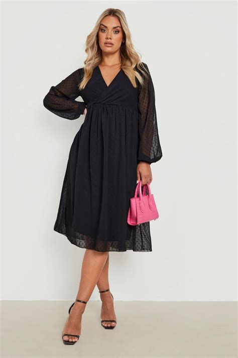 Plus Dobby Twist Front Midi Dress Boohoo Usa