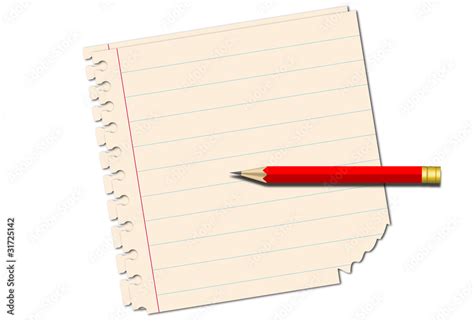 Hojas De Cuaderno Con Lápiz Vector De Stock Adobe Stock