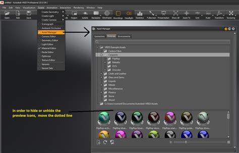 where is the preview of the vred material library vred products