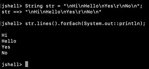 java string lines method to get the stream of lines