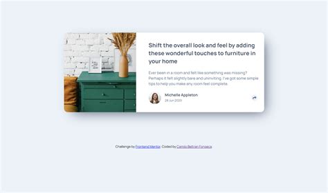 github camilobeltran24 article preview component card challenge from