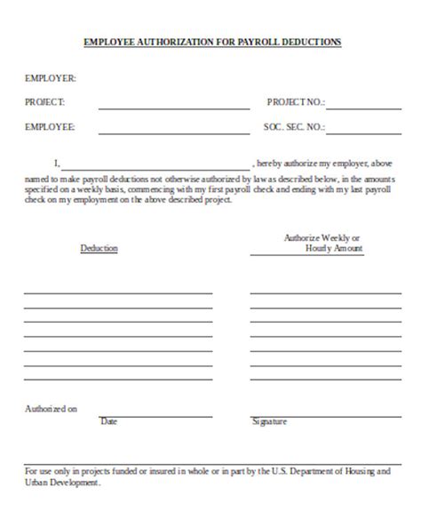 Free 14 Sample Payrolle Deduction Forms In Pdf Excel Word