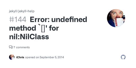 error undefined method `[] for nil nilclass · issue 144 · jekyll