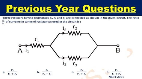 three resistors having resistances r1 r2 and r3 are connected as shown