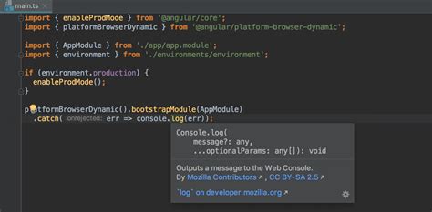 viewing inline documentation help webstorm