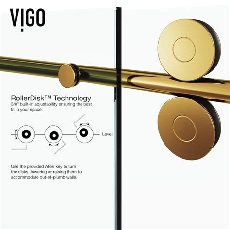 Vigo Elan Matte Brushed Gold 64 In To 68 In W X 74 In H Frameless