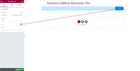how to configure and style search widget with elementor exclusive addons