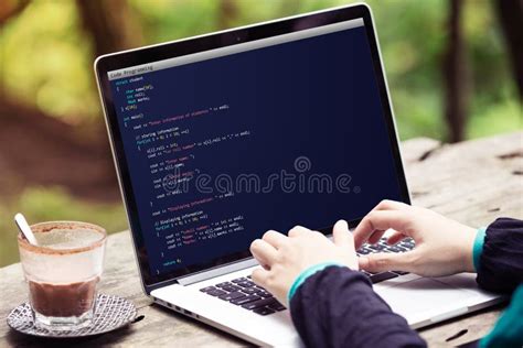 Coding And Programming For Web Development And Web Design Concept Using