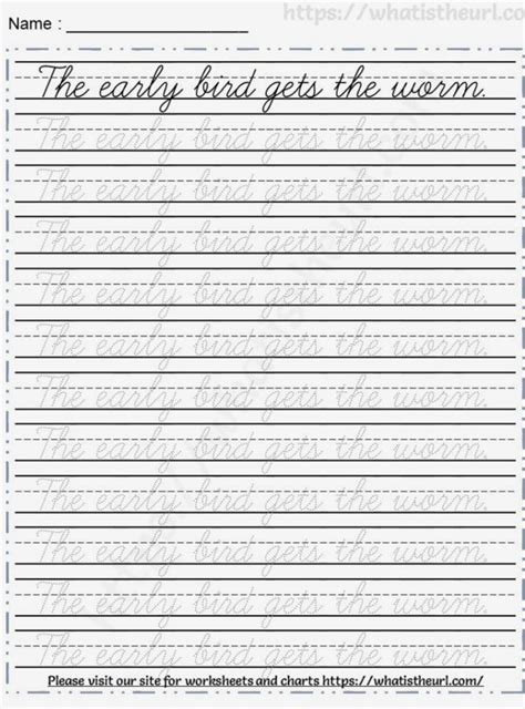 The Easy Handwriting Worksheet For Cursive Writing