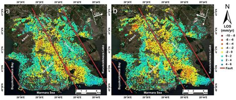 Los Velocity Maps Of Sentinel 1a From 2015 To 2020 A Track 58