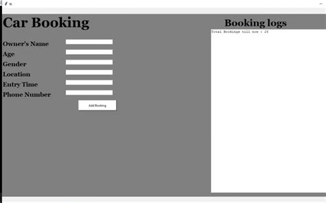 python program to car booking system gui app using the python tkinter
