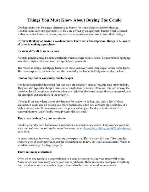 Ppt Things You Must Know About Buying The Condo Powerpoint