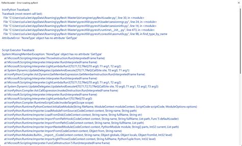 pyrevitloader error loading pyrevit it states attributeerror
