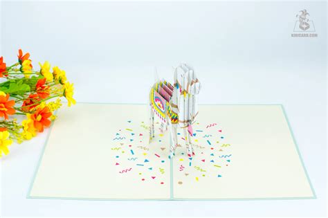 Lovely 3d Christmas Happy Birthday Greeting Cards Pop Up Handmade