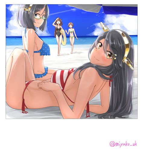 Kongou Haruna Hiei Kirishima Haruna Kai Ni And 3 More Kantai