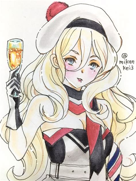 艦これ「リシュリューです進水日おめでとう 艦これ版深夜の真剣お絵描き60分一本勝負 艦」 みかんケイのイラスト