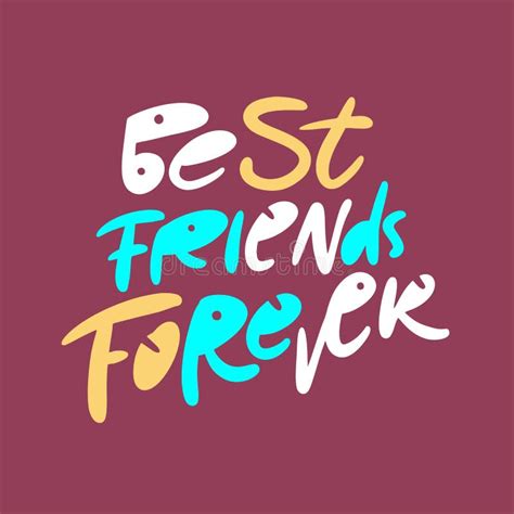 Best Friends Forever Hand Drawn Vector Lettering Isolated On White