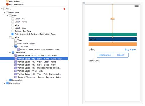 ios autolayout constraints on empty uiview do not work as expected