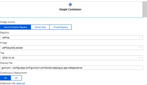 docker azure container generates error 503 reason site unavailable