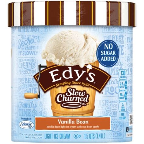 Dreyers Edys Slow Churned No Sugar Added Vanilla Bean Light Ice Cream