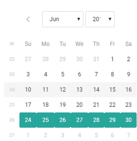 angular material week selection in mat datepicker angular6 stack