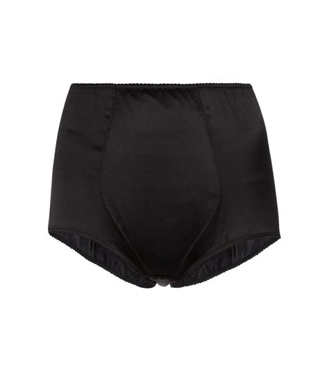 Dolce And Gabbana Stretch Silk Satin Briefs Black Editorialist