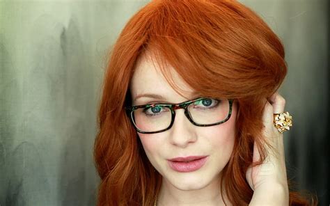 Hd Wallpaper Actresses Christina Hendricks Blue Eyes Face Glasses