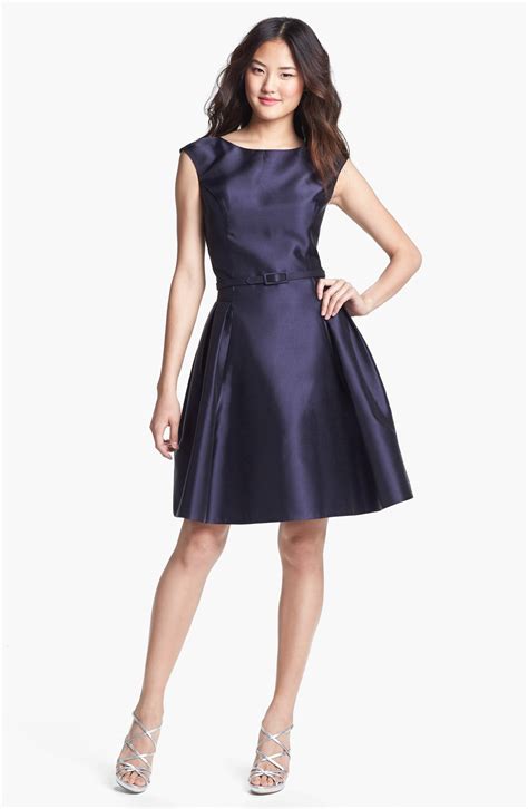 Eliza J Satin Fit And Flare Dress Nordstrom