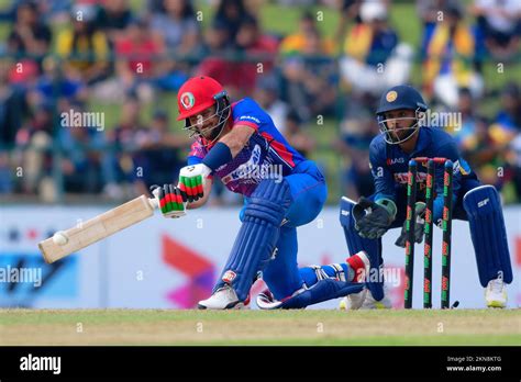 Kandy Sri Lanka 27th November 2022 Afghanistans Rahmat Shah Plays A