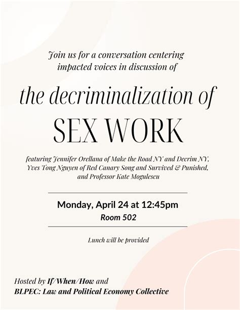 Brooklyn Lpe Collective “the Decriminalization Of Sex Work” Lpe Project