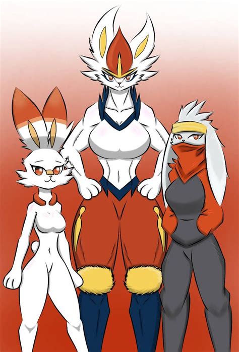 Scorbunny Raboot And Cinderace By Pipat2545 On Deviantart Sexy