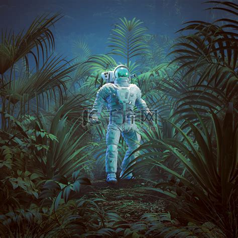 Back To Nature 3d Illustration Of Science Fiction Scene Showing