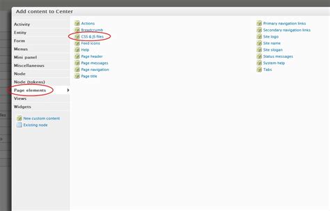 panels css and js