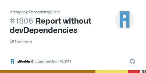 report without devdependencies · issue 1806 · jeremylong