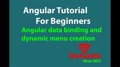 angular data binding and dynamic menu creation angular tutorial youtube