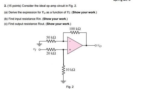 solved consider the ideal op amp circuit in fig 2 a