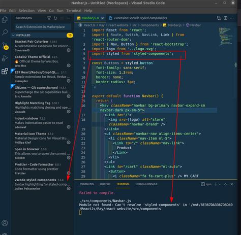 plugin not working · issue 309 · styled components vscode styled
