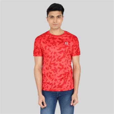 Printed Lycra Red Sublimation Print T Shirt Round Collar At Rs 219