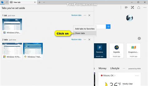 set aside groups of tabs in microsoft edge in windows 10 tutorials