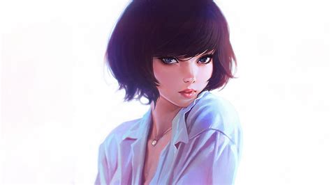 Online Crop Hd Wallpaper Black Haired Female Character Wallpaper