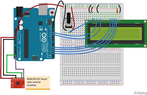 max 30102 heart rate monitor on 16x2 lcd arduino project hub
