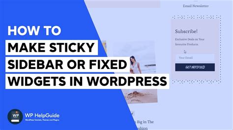 how to make sticky sidebar or fixed widgets in wordpress youtube