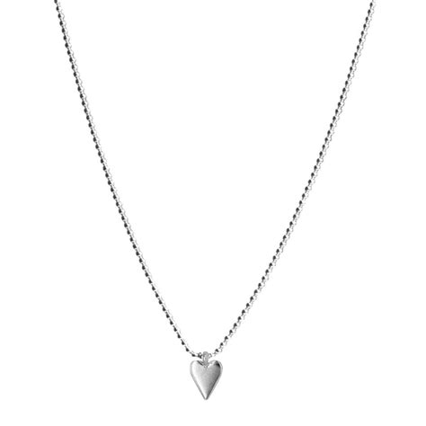Belle And Bee Sterling Silver Midi Chunky Heart Necklace Belle And Bee