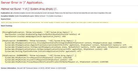 c method not found 0 [] system array empty stack overflow