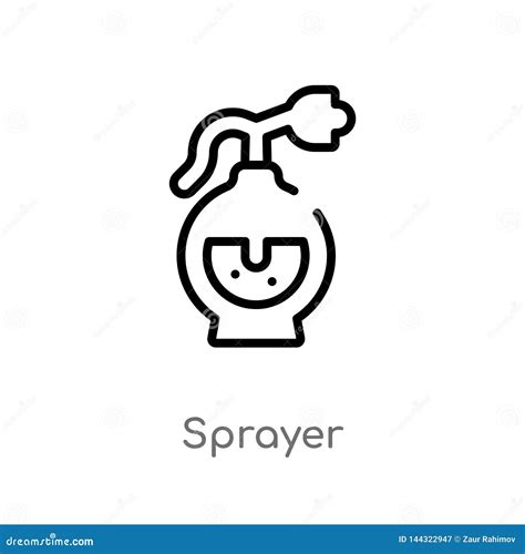 Outline Sprayer Vector Icon Isolated Black Simple Line Element