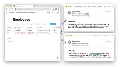 commotion manage your email list with notion