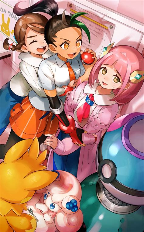 Safebooru 3girls Alcremie Arched Bangs Black Hair Blue Pants Blush