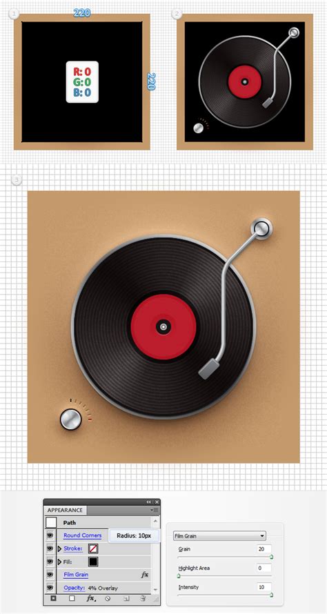 create a vinyl record player icon in adobe illustrator